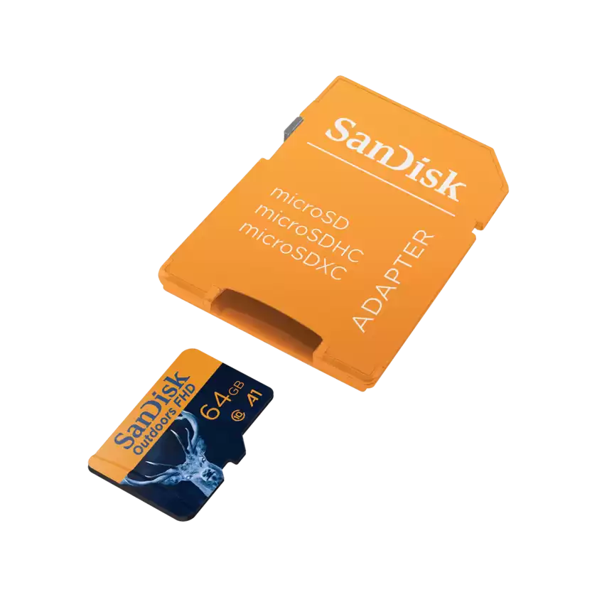 128GB Orange SanDisk Outdoors FHD microSDHC/XC UHS-I Memory Card with ...